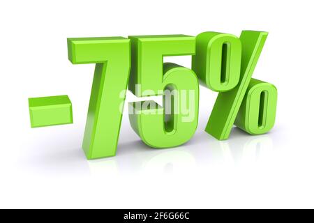 75% percentage rate icon on a white background Stock Photo - Alamy