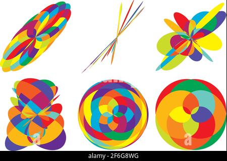 Curvy vibrant colourful abstract shapes, design elements — Stock vector ...