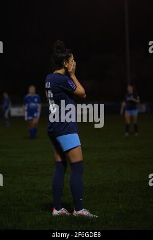 Dartford, UK. 31st Mar, 2021. Kent Football United badge during the FA ...