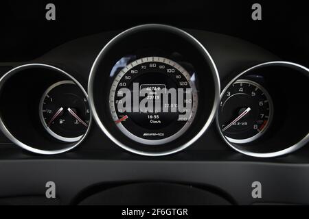 The Speedometer And Rev Counter Of A 2014 Mercedes Benz A45 AMG With ...