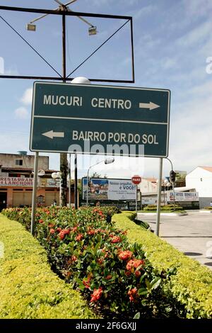 mucuri, bahia, brazil - september 5, 2009: entrance square in the city ...