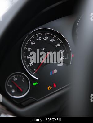 The 200 Mph Dashboard Of A 2016 BMW M3 F80 Competition Pack With M3 ...