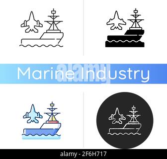 Naval aircraft icon flat vector. Navy ship. Military warship isolated ...