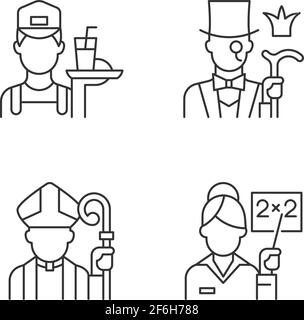 Working class line icons collection. Labour, Blue-collar, Hardworking ...