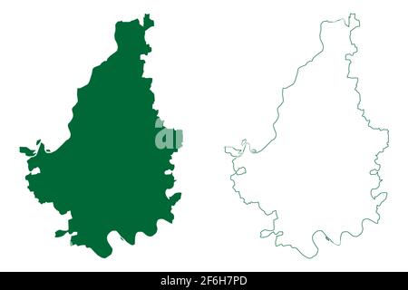 Vadodara City (Republic of India, Gujarat State) map vector ...