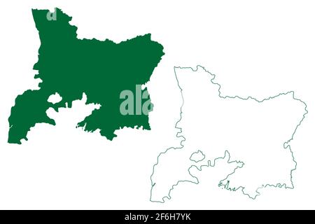 Valsad district (Gujarat State, Republic of India) map vector ...