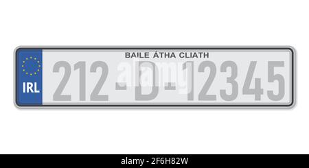 Car license plate of Ireland vector template Stock Vector Image & Art ...