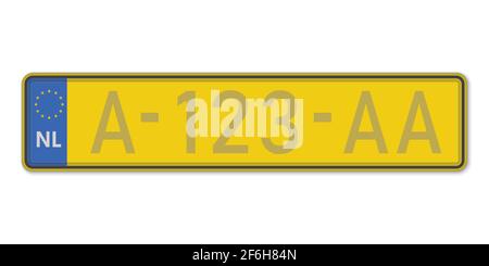 Netherlands car plate. Vehicle registration number Stock Vector Image ...