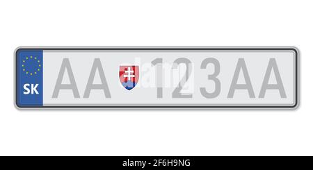 Slovakia car plate. Vehicle registration number Stock Vector Image ...