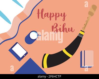 illustration of Bihu Festival, Assamese festivals in the Indian state ...