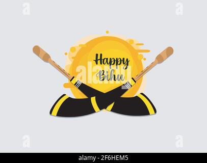 illustration of Bihu Festival, Assamese festivals in the Indian state ...