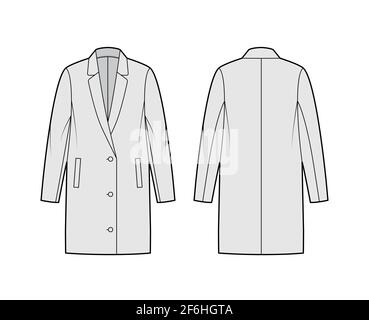 Vector sketch illustration. Women's coat, Fashion flat sketch. Over ...