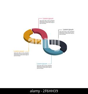 Infinity infographic, loop timeline diagram, 2 steps or options chart ...