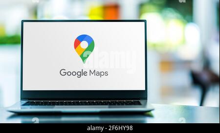 Digital map interface displaying computer icon with security symbols ...