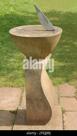 A Classic Sundial on a Stone Plinth in a Country Park Stock Photo - Alamy