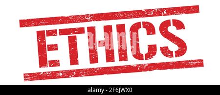 ETHICS text on red grungy rectangle stamp sign Stock Photo - Alamy