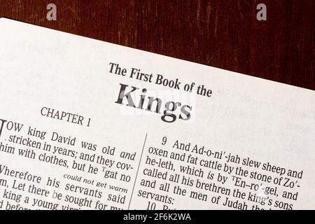 First Book of Kings Bible heading Stock Photo - Alamy