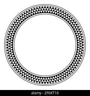 Circle frame with checkered pattern. Round border with checkerboard ...