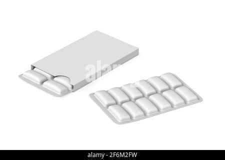 Chewing gum box mockup isolated on white background - 3d render Stock ...
