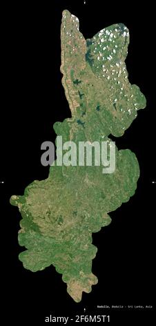 Badulla, district of Sri Lanka. High resolution satellite map ...