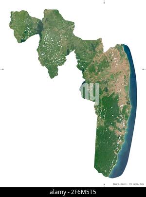 Ampara, district of Sri Lanka. High resolution satellite map. Locations ...