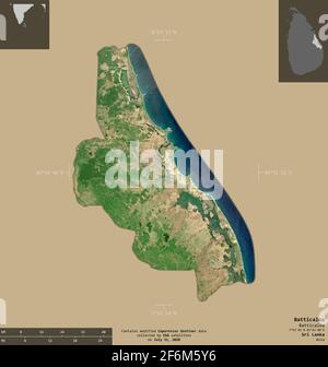 Batticaloa, district of Sri Lanka. High resolution satellite map Stock ...