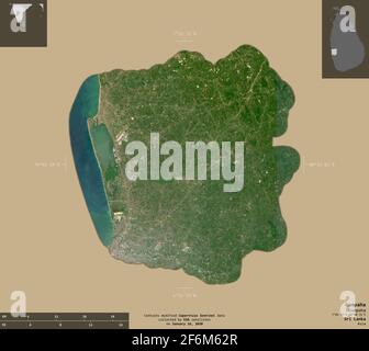 Gampaha, district of Sri Lanka. High resolution satellite map ...