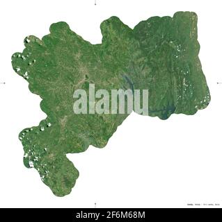 Kandy, district of Sri Lanka. High resolution satellite map. Corner ...