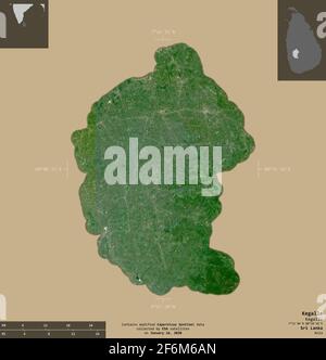 Kegalle, district of Sri Lanka. High resolution satellite map ...