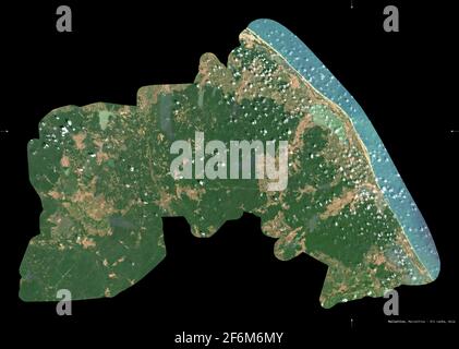 Mullaitivu, district of Sri Lanka. High resolution satellite map ...