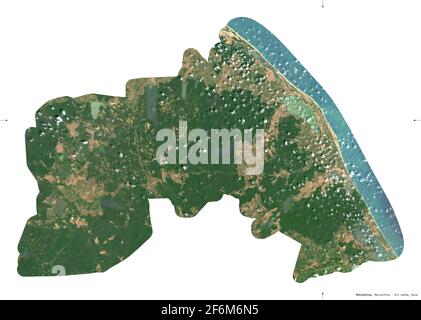Mullaitivu, district of Sri Lanka. High resolution satellite map ...
