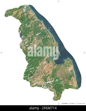 Trincomalee, district of Sri Lanka. High resolution satellite map ...