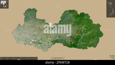 Bac Giang, province of Vietnam. High resolution satellite map ...