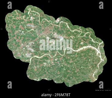Bac Ninh, province of Vietnam. High resolution satellite map. Corner ...