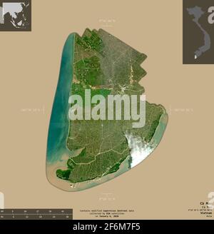 Ca Mau, province of Vietnam. High resolution satellite map. Locations ...
