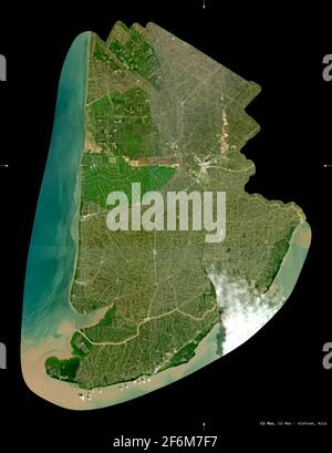 Ca Mau, province of Vietnam. High resolution satellite map. Locations ...