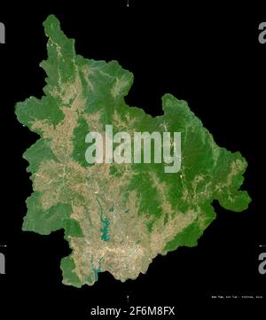 Kon Tum, province of Vietnam. High resolution satellite map. Corner ...