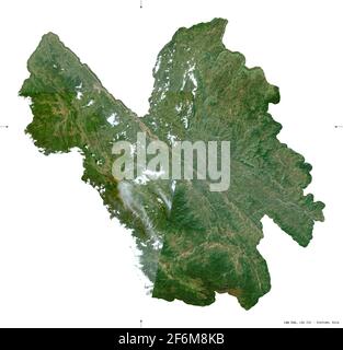 Lao Cai, province of Vietnam. High resolution satellite map. Locations ...
