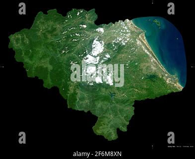 Quang Nam, province of Vietnam. High resolution satellite map. Corner ...
