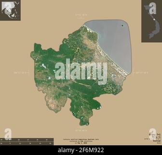 Quang Tri, province of Vietnam. High resolution satellite map. Corner ...