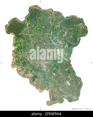 Tay Ninh, province of Vietnam. High resolution satellite map. Locations ...
