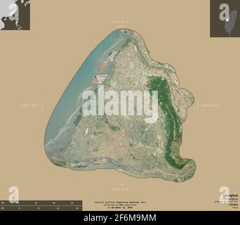 Changhua, county of Taiwan. High resolution satellite map. Locations ...