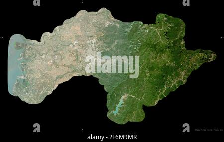 Chiayi, county of Taiwan. High resolution satellite map. Locations of ...