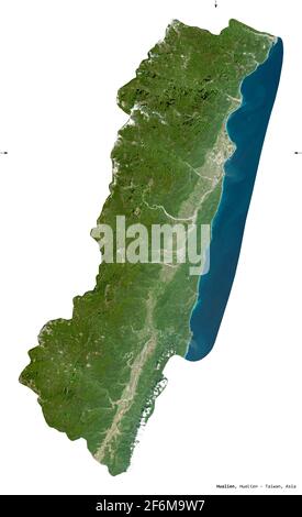 Hualien, county of Taiwan. High resolution satellite map. Corner ...