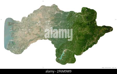 Chiayi, county of Taiwan. High resolution satellite map. Locations of ...