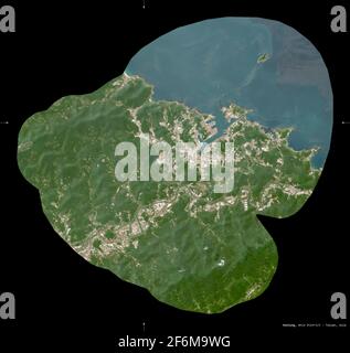 Keelung, provincial city of Taiwan. High resolution satellite map ...