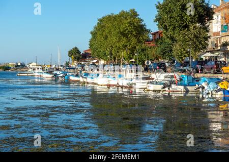 SOZOPOL, BULGARIA - AUGUST 29, 2020: Amazing Sunset view at the port of ...