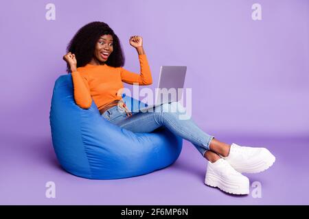 Photo of hooray brunette lady wear khaki overall isolated on pink color ...