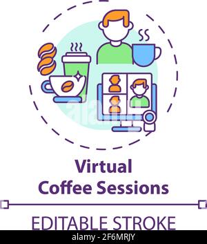 Virtual coffee sessions concept icon Stock Vector Image & Art - Alamy