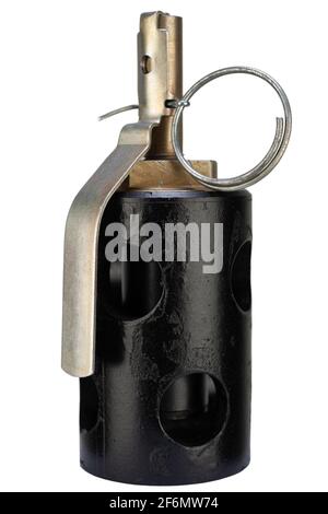 riot flashbang (stun) grenade isolated on white Stock Photo - Alamy